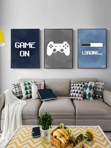 3pcs Party Game Slogan Game Pad Funny Pattern Art Canvas Print Wall ...