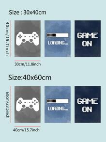 3pcs Party Game Slogan Game Pad Funny Pattern Art Canvas Print Wall ...