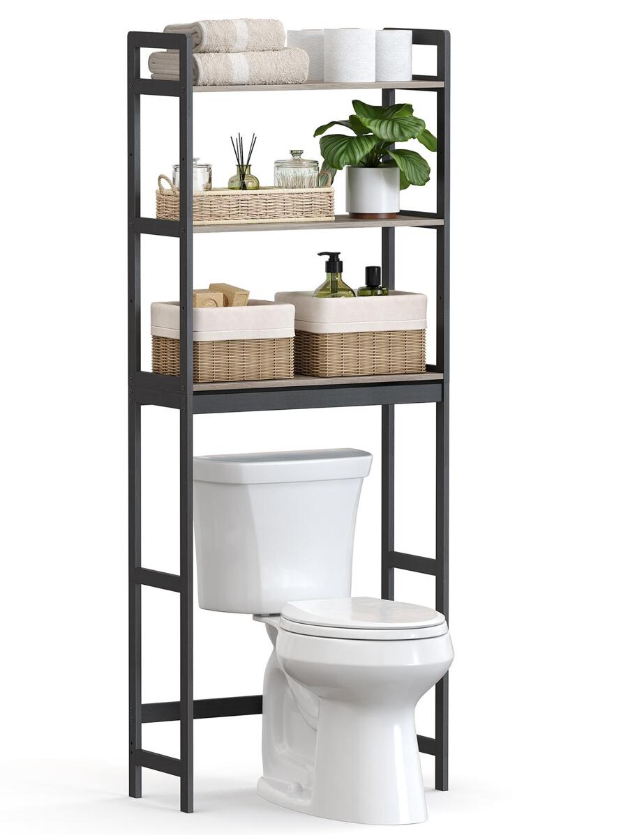 SONGMICS Over The Toilet Storage, 3-Tier Bathroom Toilet Rack With ...
