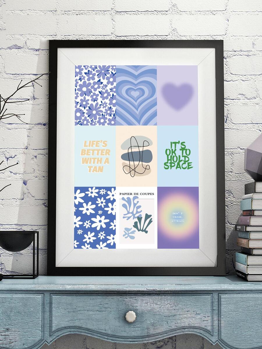 50Pcs Blue Wall Collage Kit Aesthetic Pictures, Photo Wall Collage Kit ...