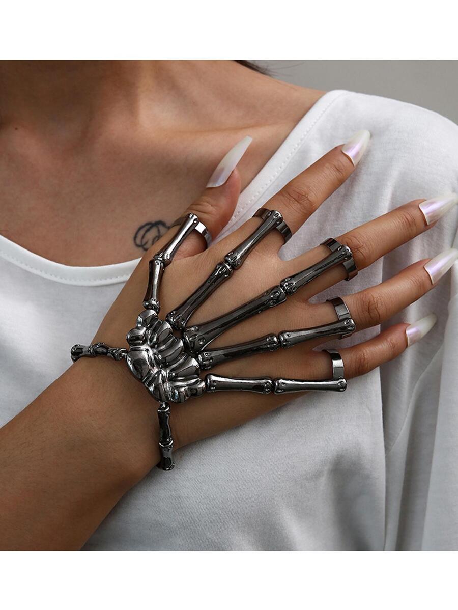 Skeleton Hand Design Mittens Ring | SHEIN USA