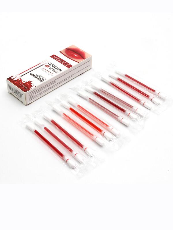 Lip Tint Cotton Swab Esmalte Labial de Cotonete lip Glaze Glamour 12 UN ...