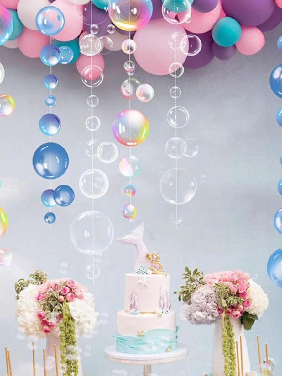 1set Transparent Fish Bubble & Mermaid Party Decoration With Pvc ...