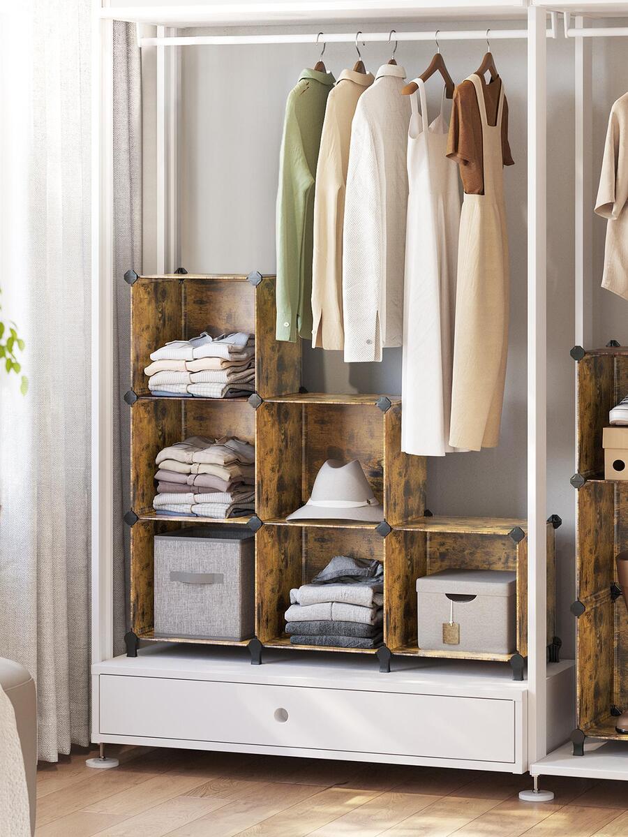 SONGMICS Large 6 Cube Storage Organizer, DIY Closet Shelf, Plastic ...