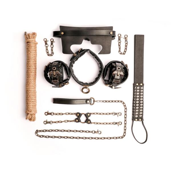 COLEUR DOR Luxury BDSM Set, 6-Piece Genuine Leather Bondage Play Set ...