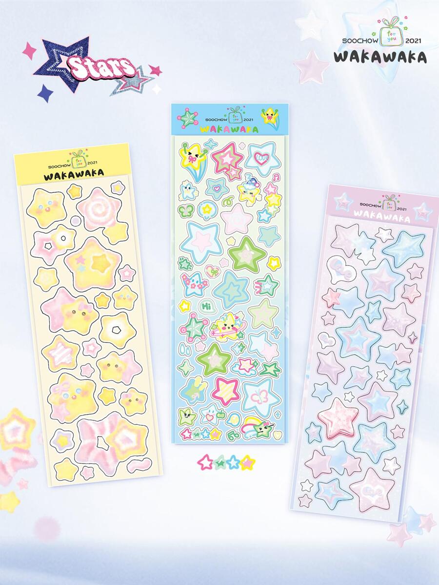 Star Pattern Assorted Sticker, Creative Multi-purpose Decorative ...