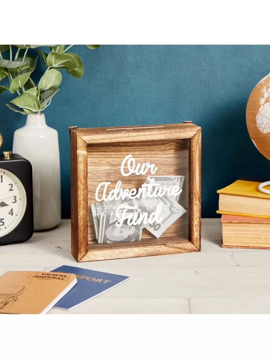 Our Adventure Travel Fund Bank for Adults, Rustic Wooden Honeymoon ...