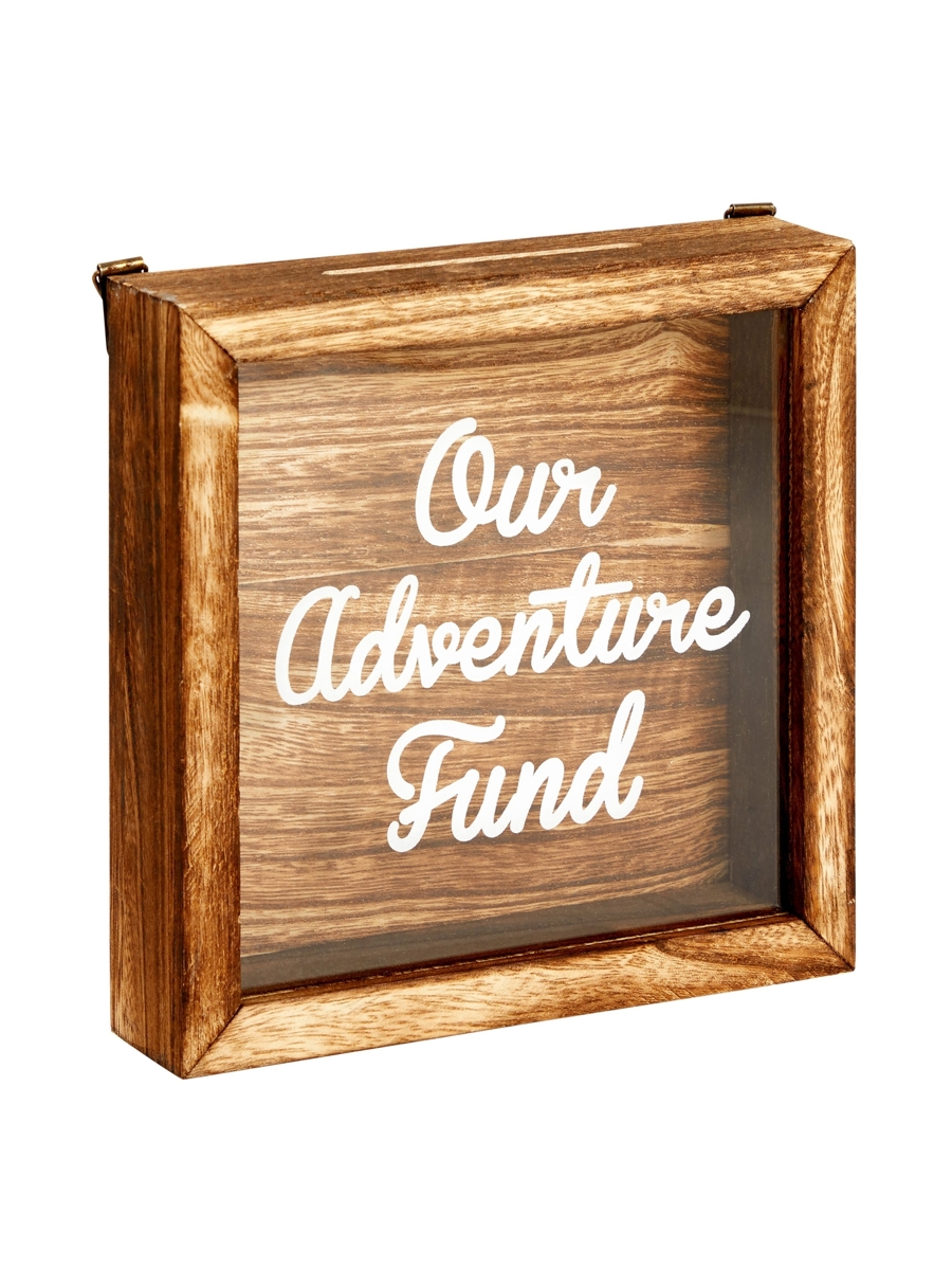 Our Adventure Travel Fund Bank for Adults, Rustic Wooden Honeymoon ...