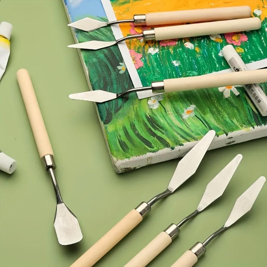 7pcs/set Palette Knife Set For Oil Painting Artist, Cake Baking And ...