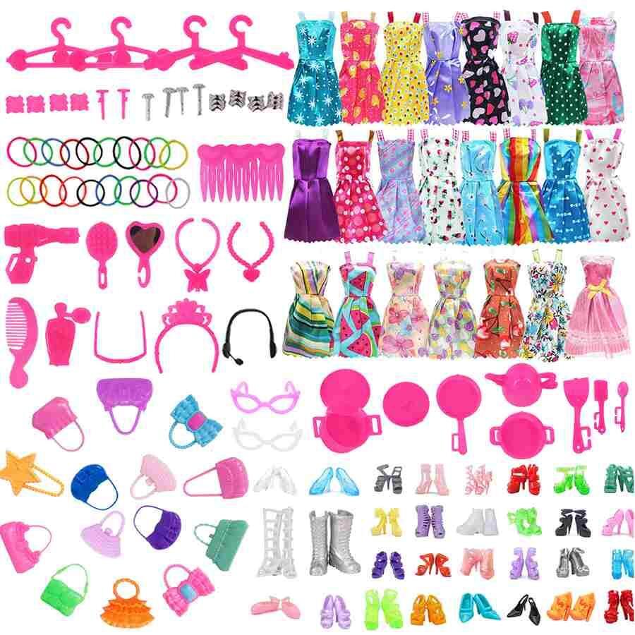 68pcs/Set Random Plastic Doll Accessory Set, Funny Shoes & Bag Design ...