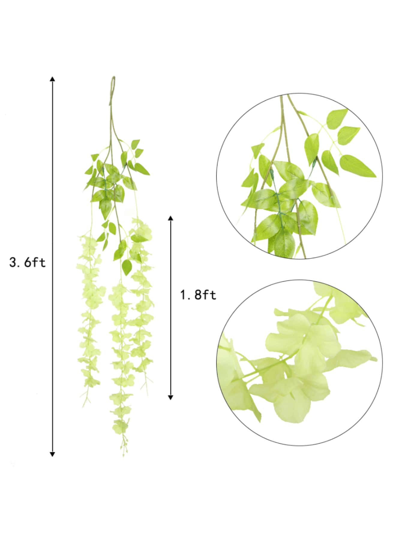 12 Pack Artificial Wisteria Hanging Flowers, Fake Silk Flower String ...