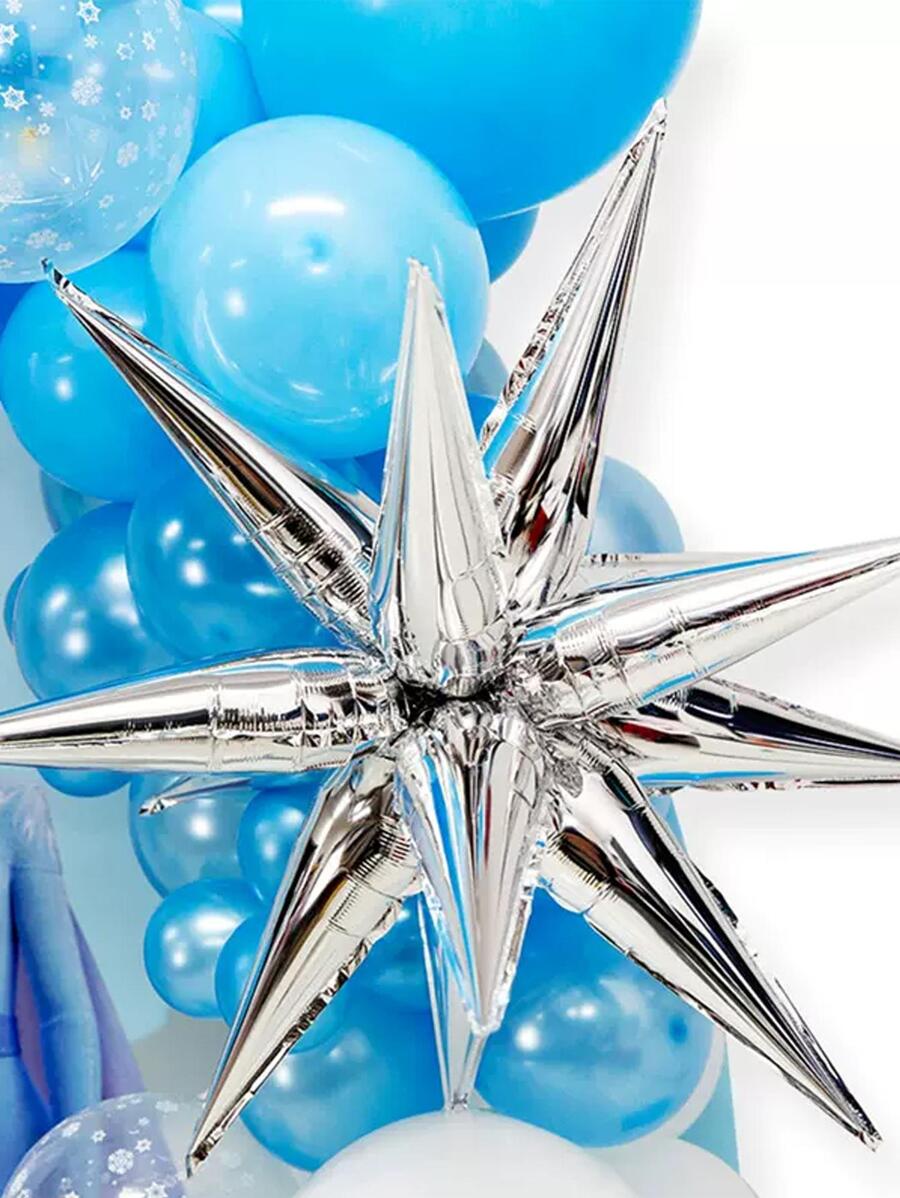 1/3/6pcs Aluminum Foil Explosion Star Balloons, Teardrop Connected ...