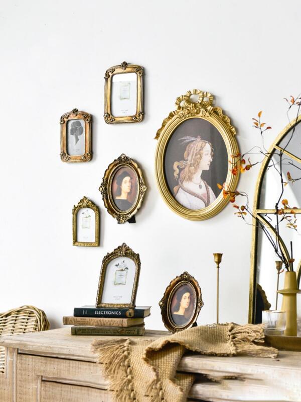 1pc Vintage Relief Retro Photo Frame | SHEIN USA