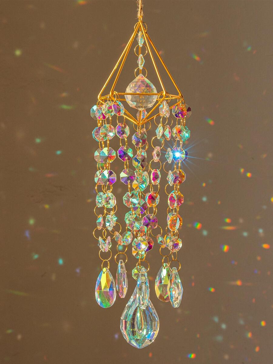 1pc Light And Shadow Fantasy Crystal Wind Chime Pendant Window Garden ...
