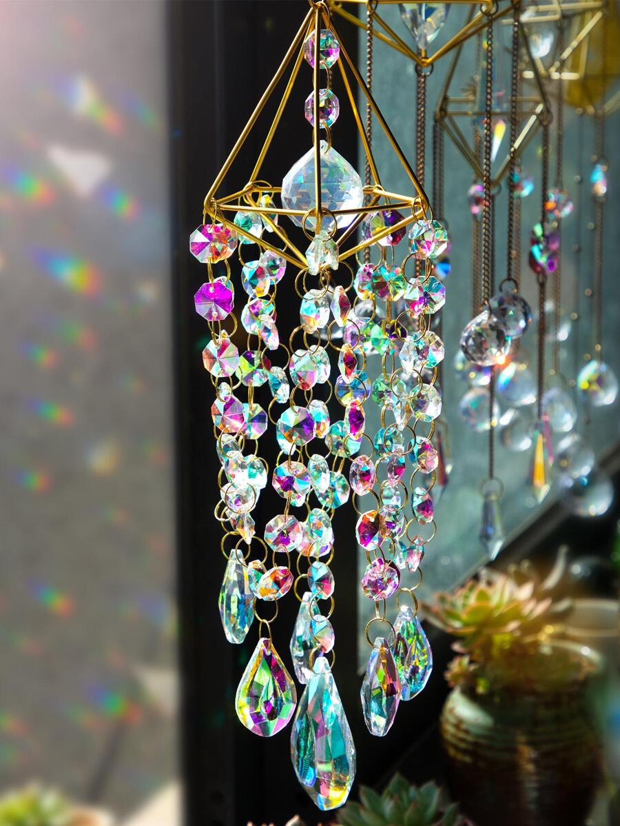 1pc Light And Shadow Fantasy Crystal Wind Chime Pendant Window Garden ...