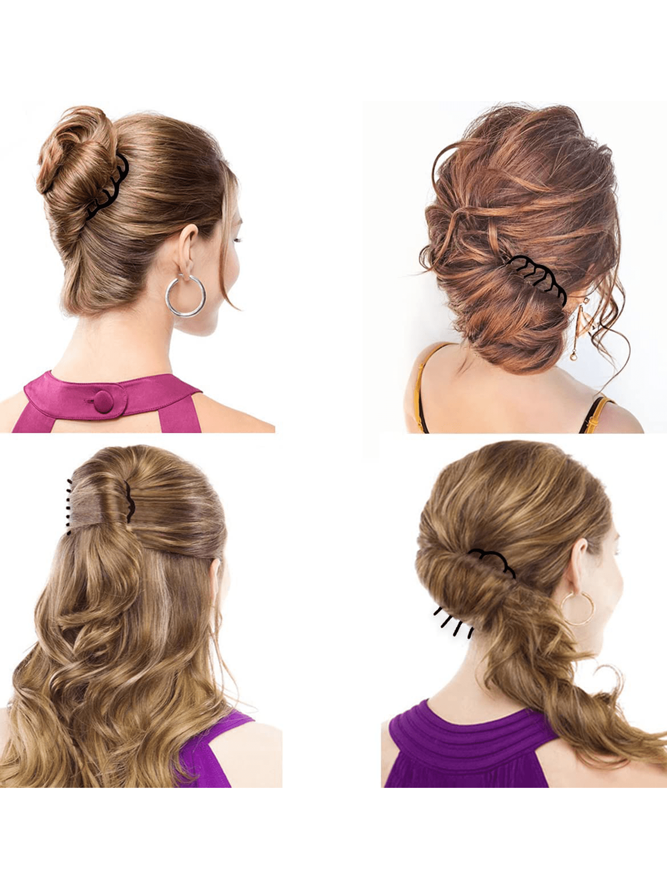 6 Piece Metal Hair Side Combs Hair Fork Clip Teeth Hair Pin Stick For ...