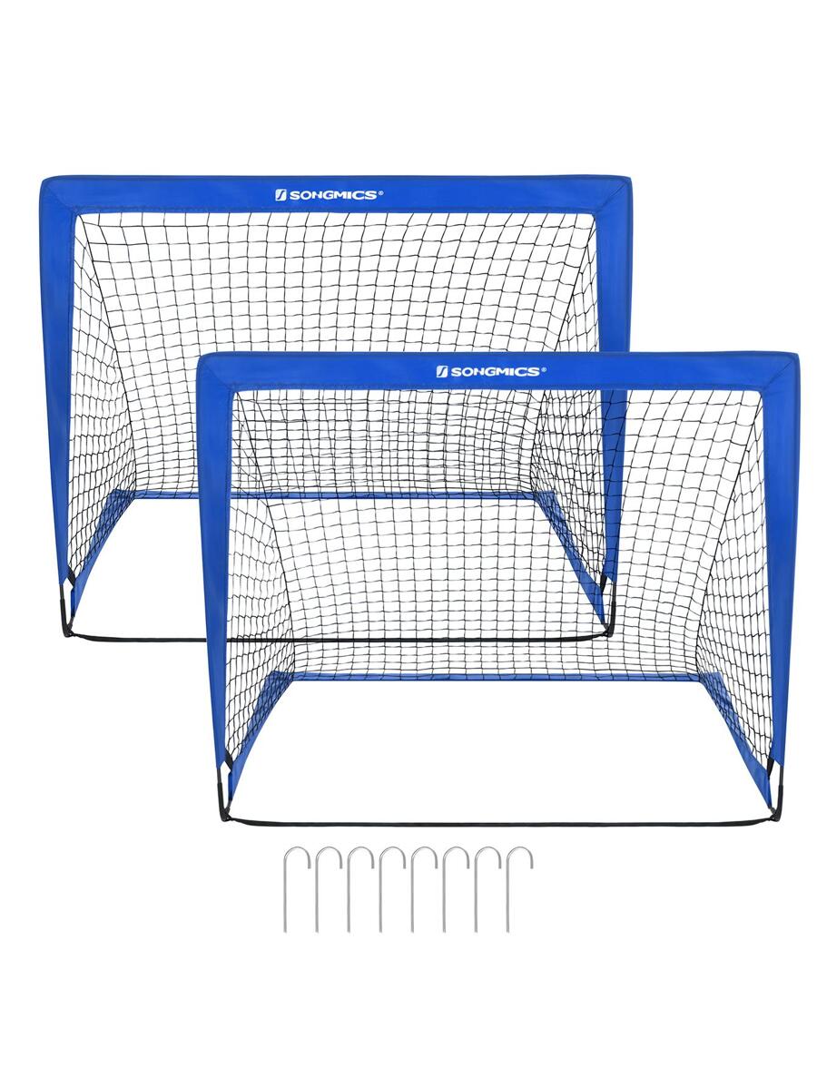SONGMICS Folding Children's Soccer Goal Set of 2, Kids Soccer Nets ...