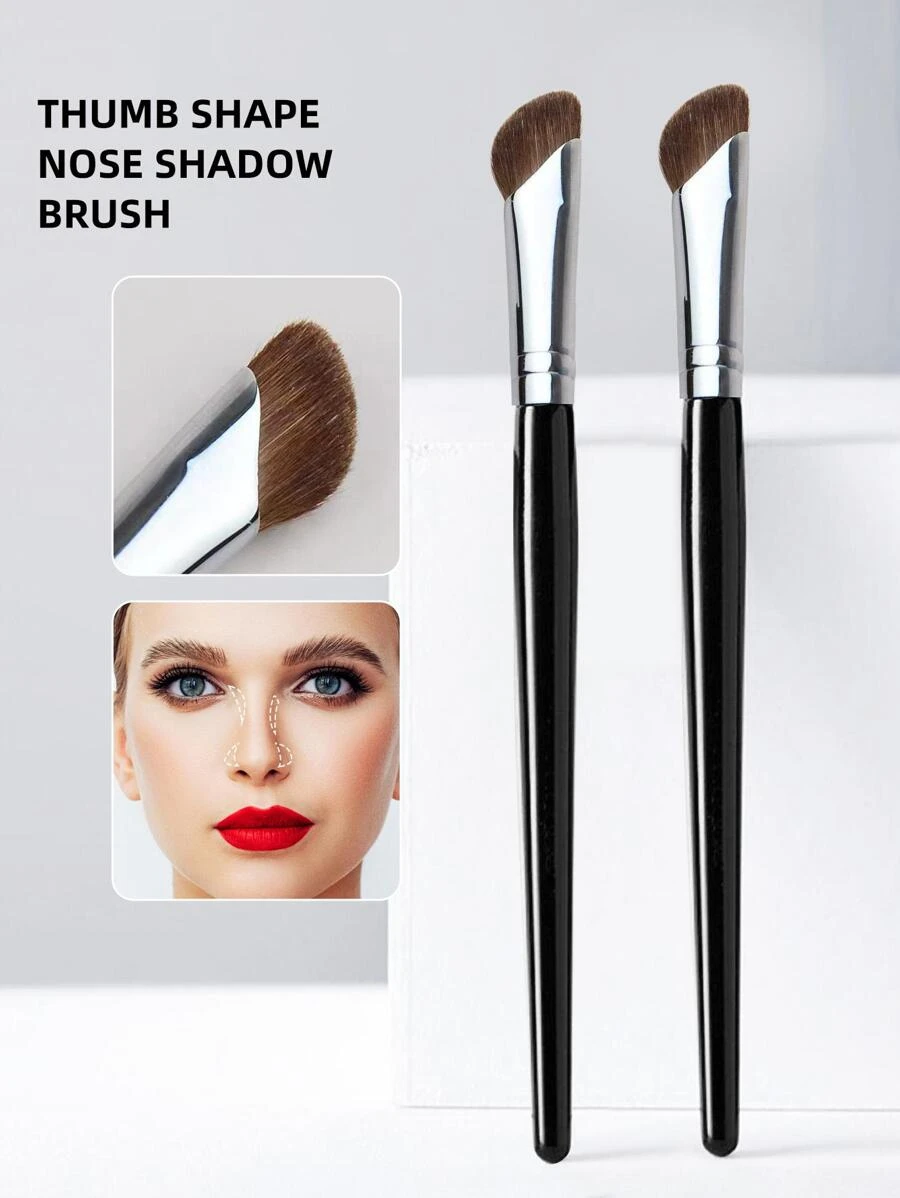 2pcs Black Soft Brush Hair Contour Nose Shadow Brush, Crown Contour ...