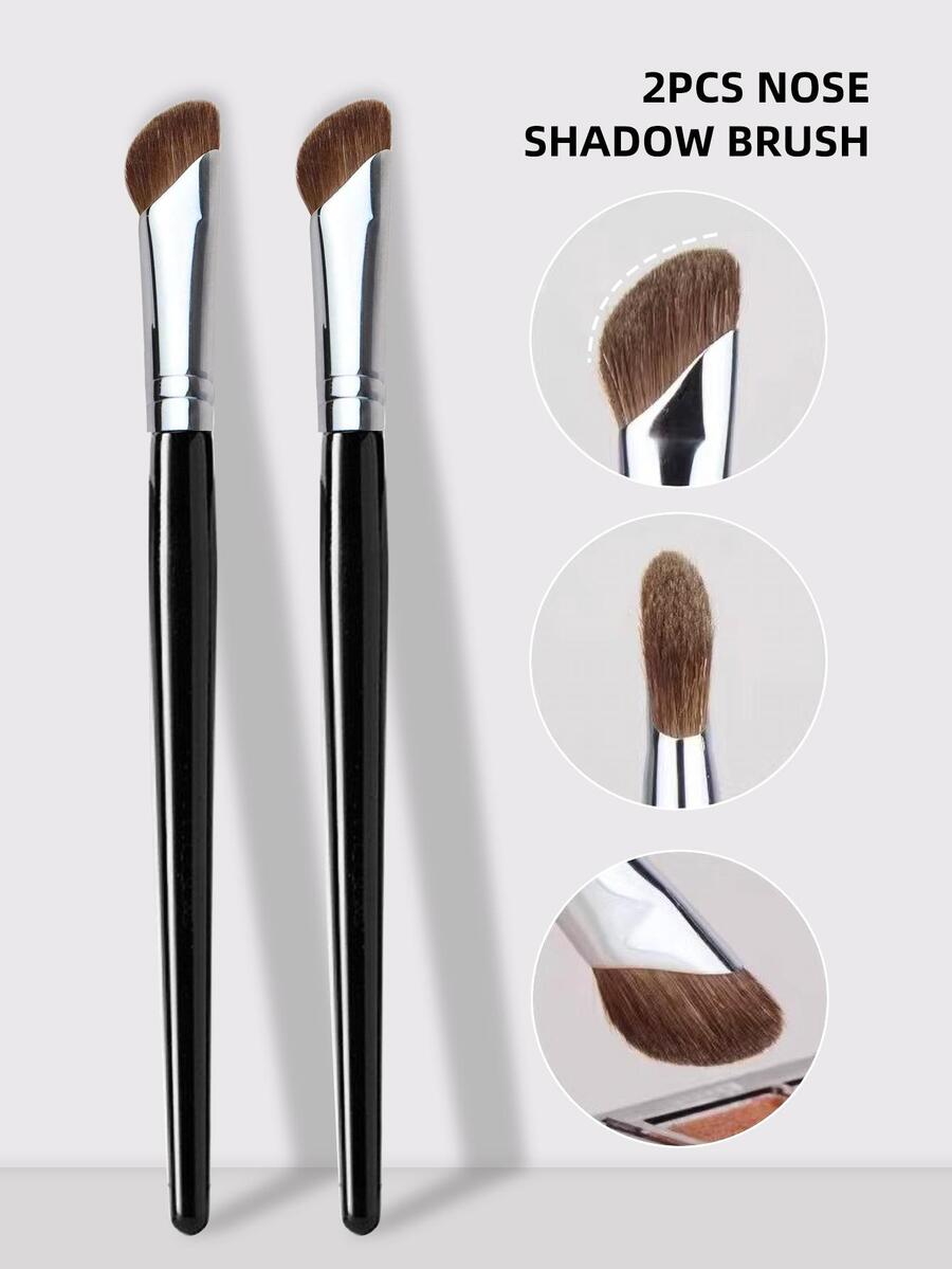 2pcs Black Soft Brush Hair Contour Nose Shadow Brush, Crown Contour ...