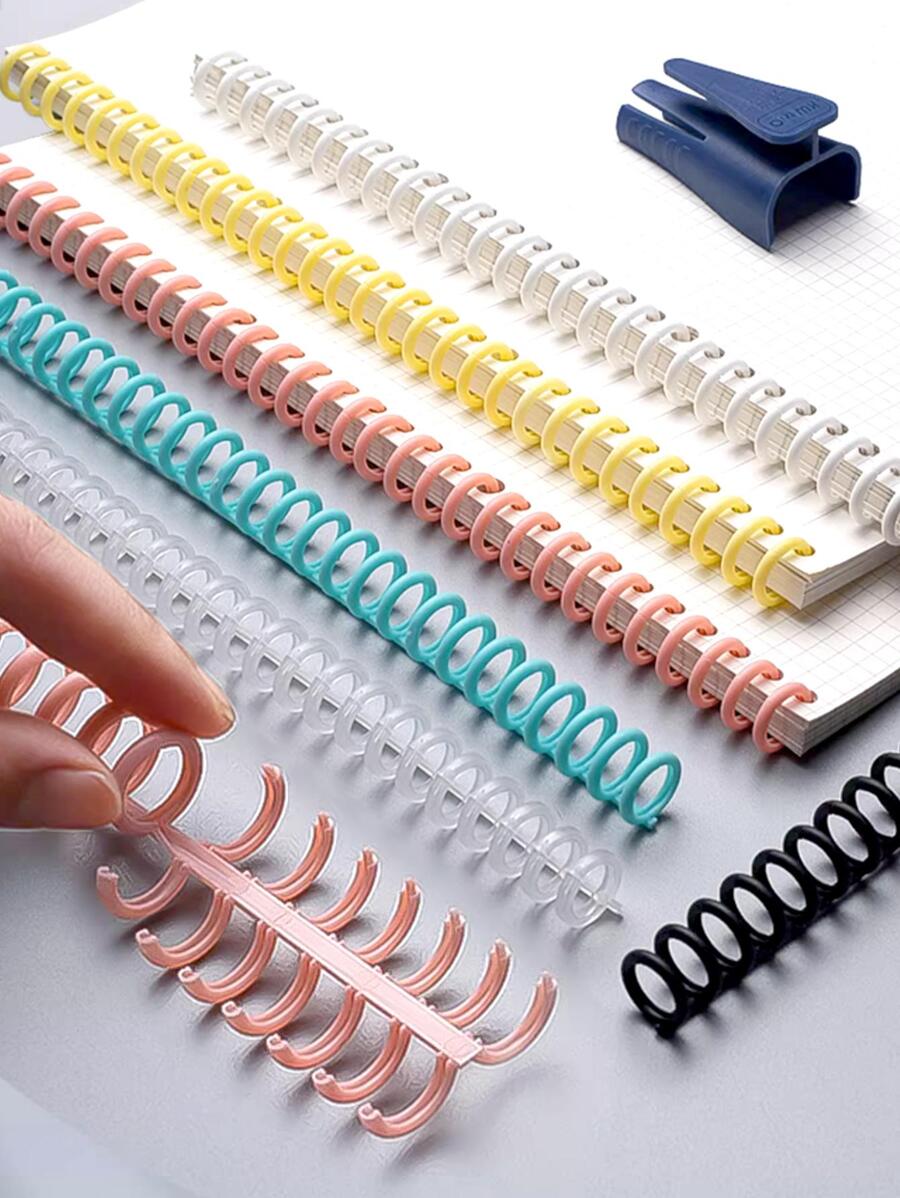 1pc 30-hole A4 Size Colored Spiral Binding Plastic Ring Binder With ...