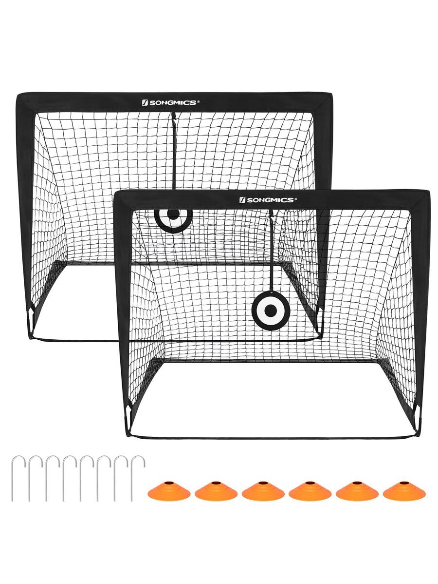 SONGMICS Kids Soccer Goal Set of 2, Portable Soccer Nets with Targets ...