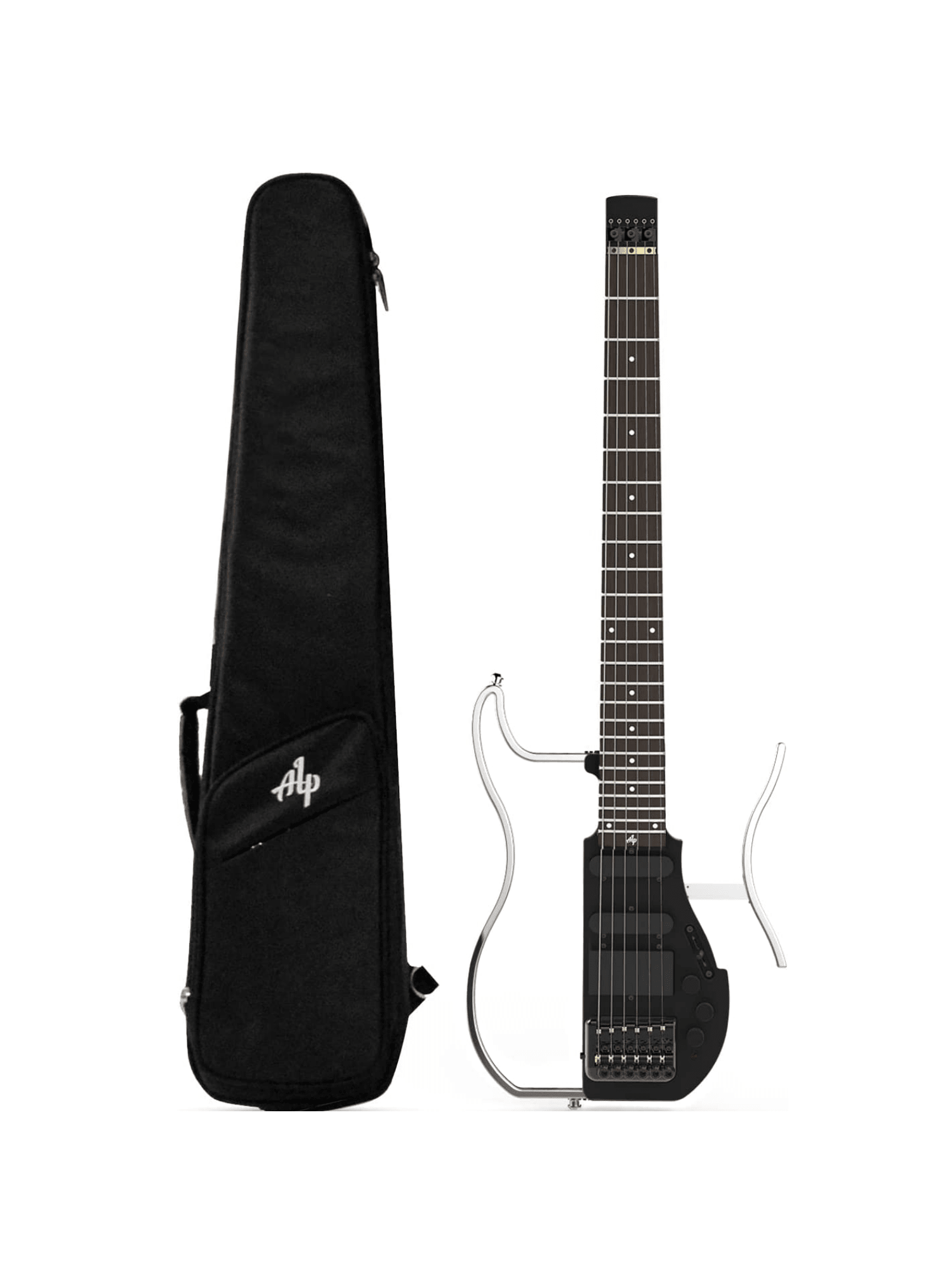 Foldable Travel Headless Electric Guitar with Built In Headphone Jack ...