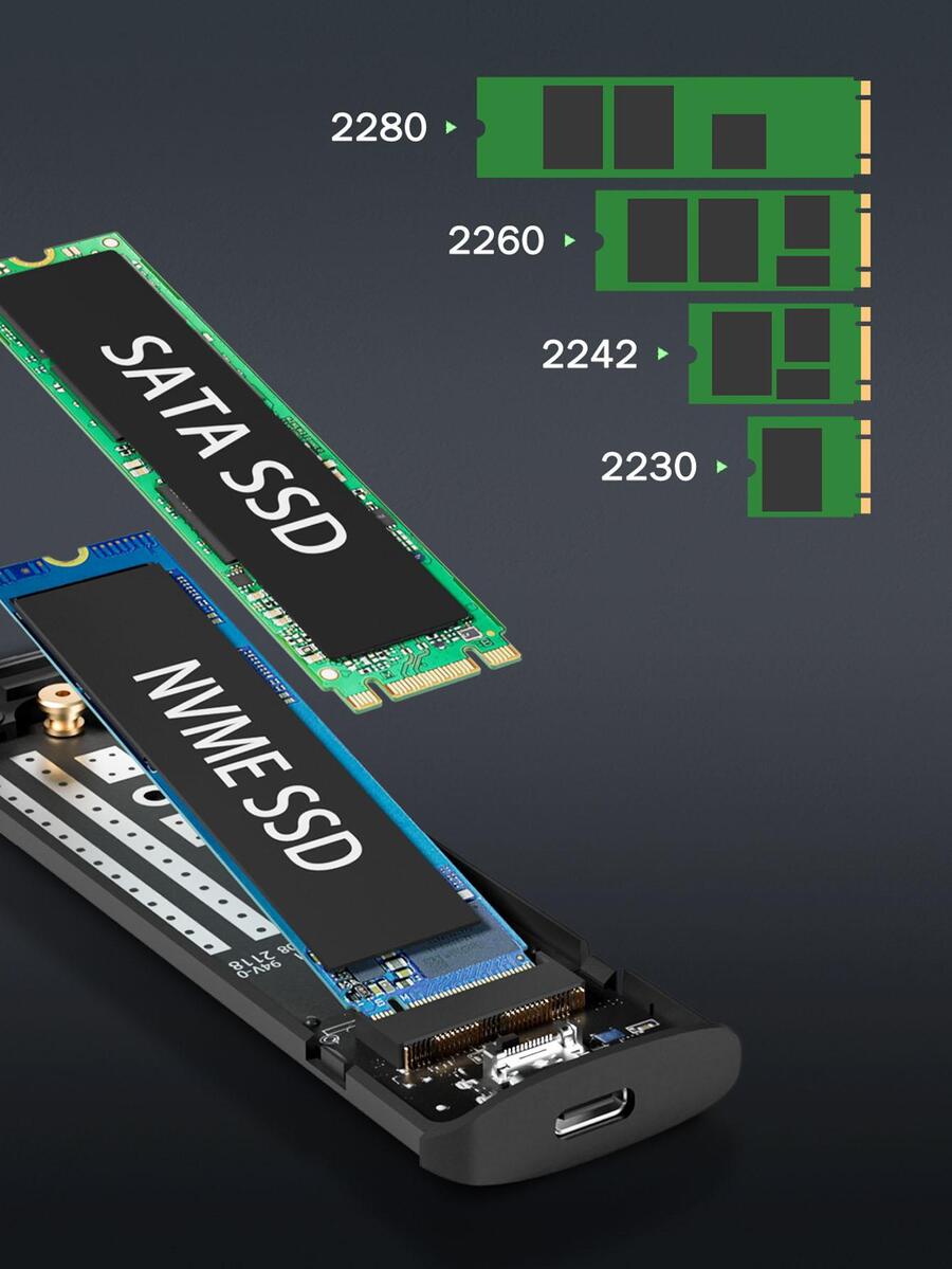 Lemorele SSD Hard Drive Cases External M.2 NVMe Sata PCIE Dual Protocol ...