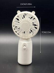1pc ABS Mini Fan, Funny White Cartoon Ear Decor Handheld Fan For ...