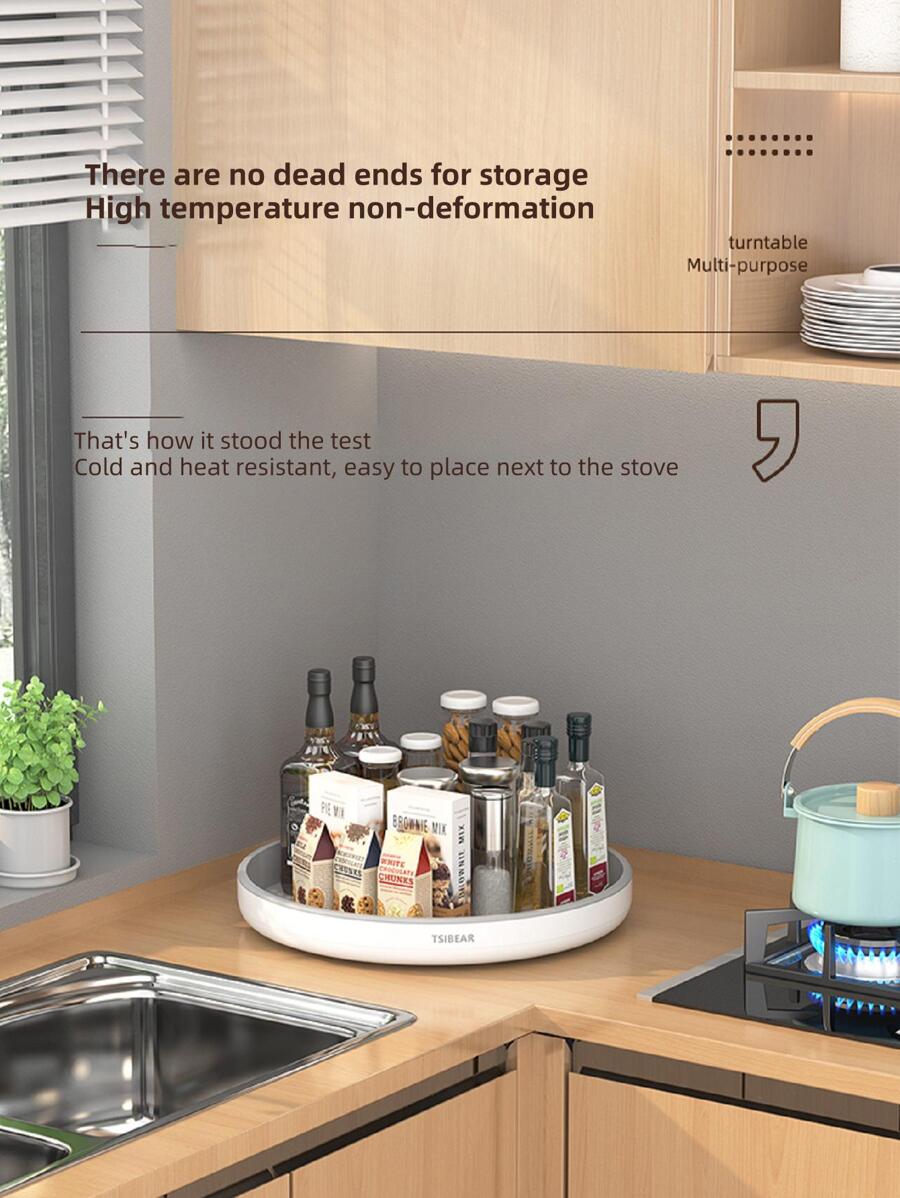 Black Kitchen Turntable, Multi-functional Countertop Seasoning Bottle ...