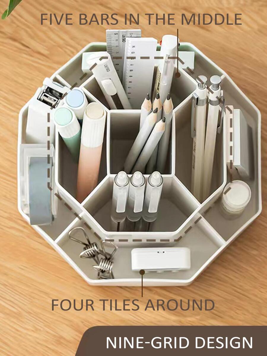 Desktop Stationery Organizer Pen Holder, Rotating Pencil Holder ...