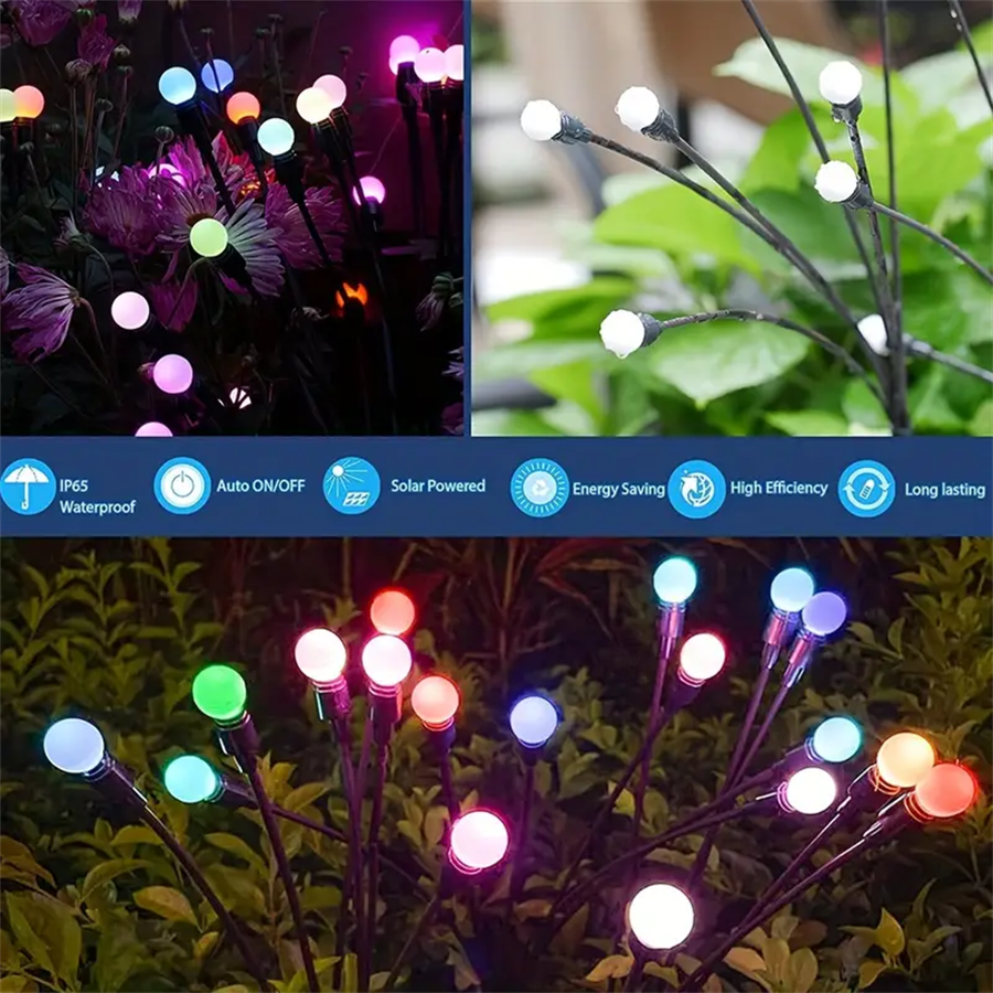 1pc Solar-Powered Outdoor Firefly Lights With 6/8/10 Led Bulbs | SHEIN UK
