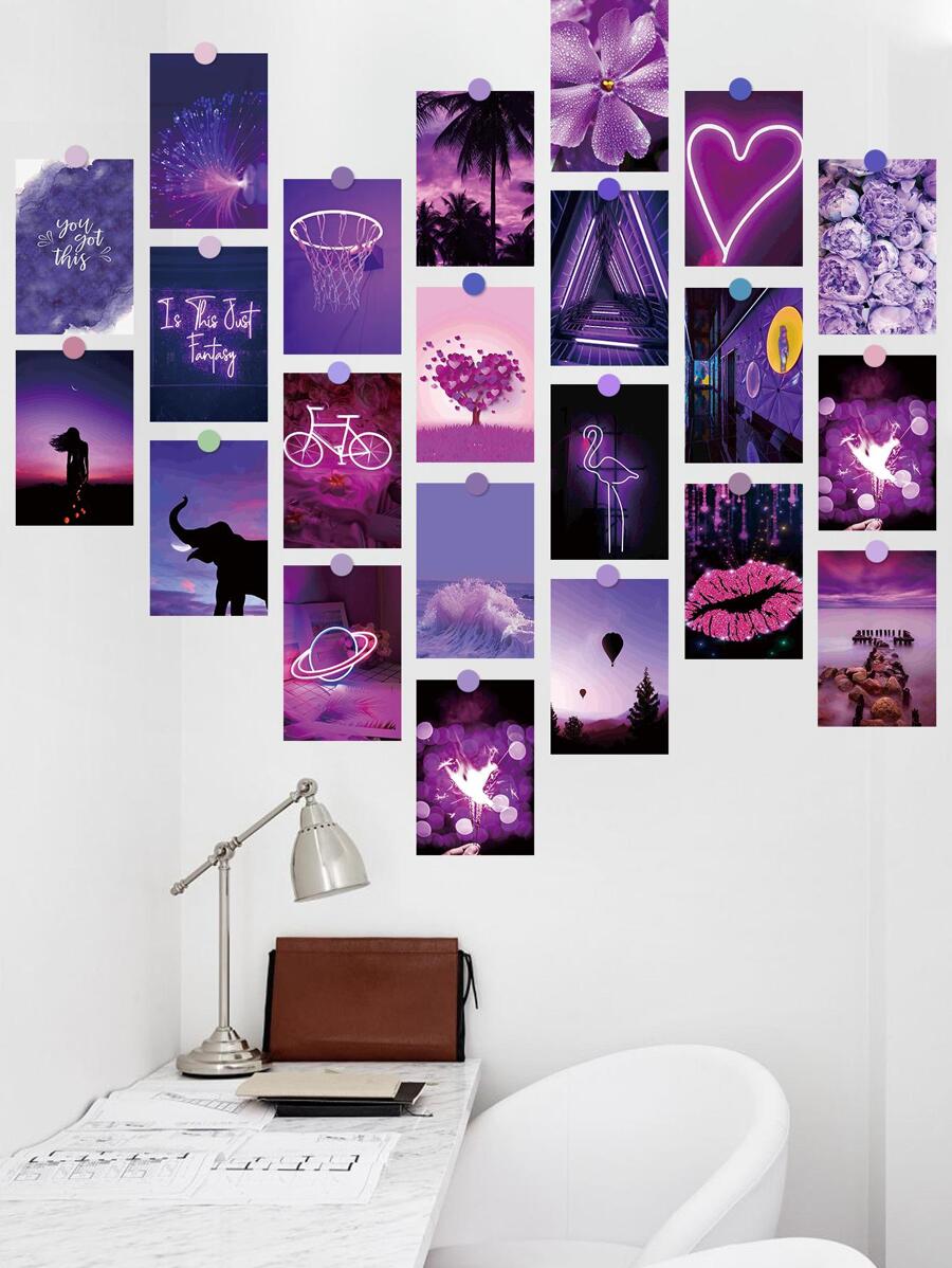50pcs Purple Wall Collage Kit Aesthetic Pictures, Bedroom Decor for ...