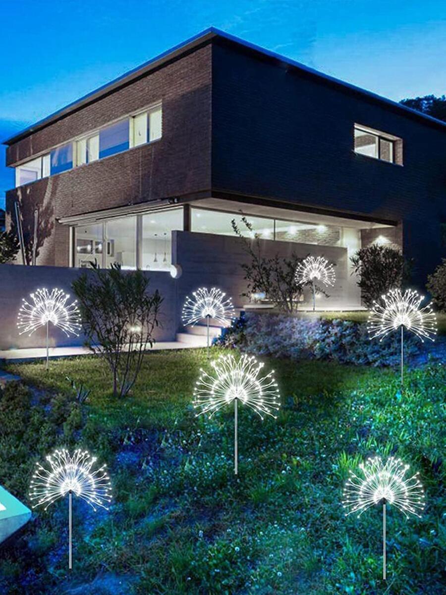 Solar Fireworks Lights Outdoor Waterproof 8 Lighting Modes 200 LEDs ...