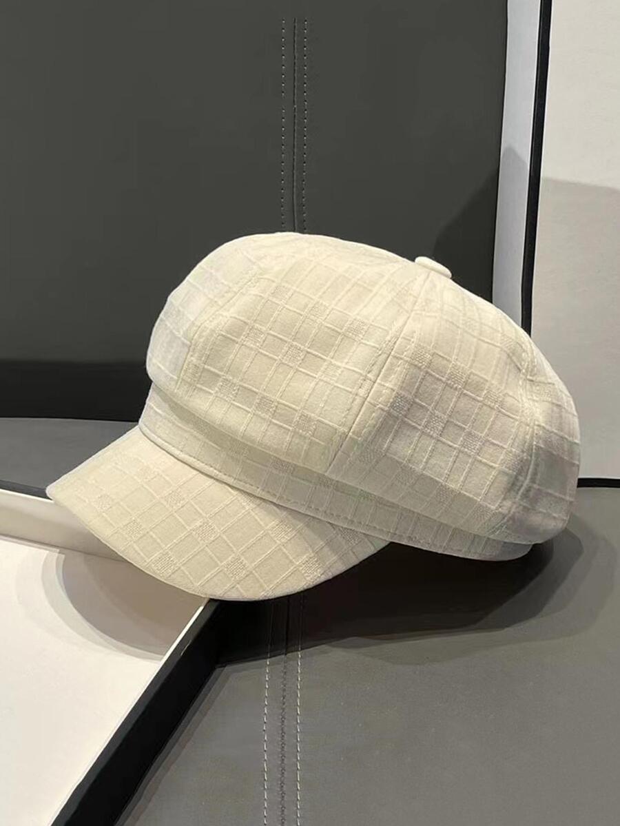 Plaid Pattern Baker Boy Cap | SHEIN USA