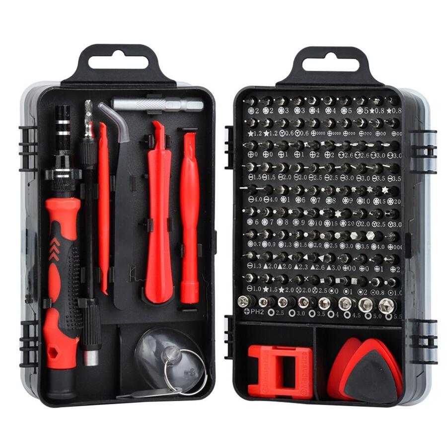 1set 115-in-1 CR-V Screwdriver Set, Modern Red Maintenance Tool For ...