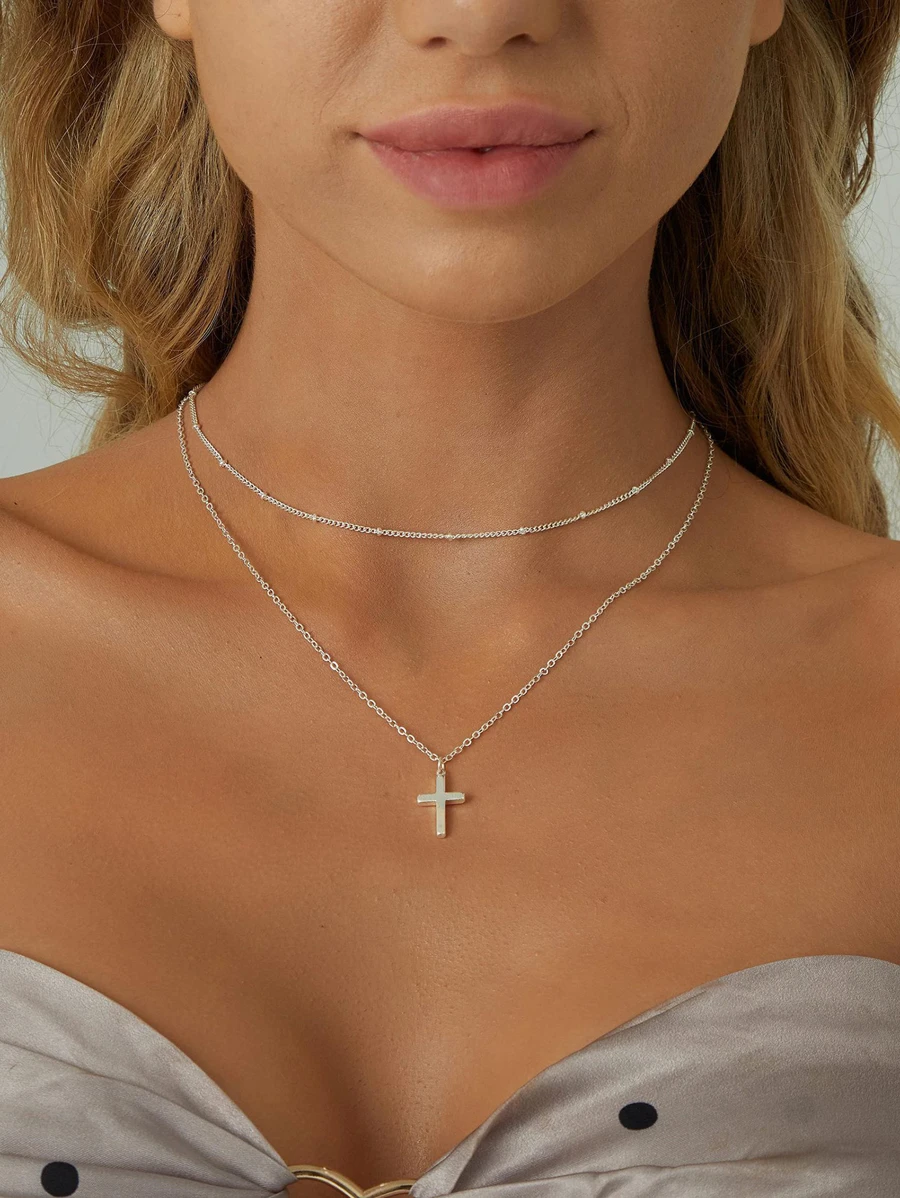 Stainless Steel Bead Chain Women's Delicate & Minimalist Double Layered ...