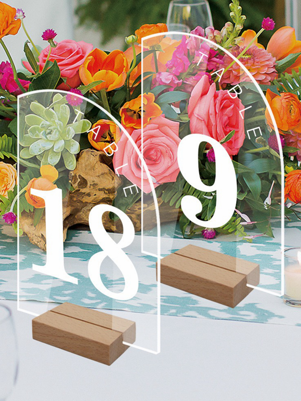 2pcs Clear Fan-shaped Acrylic Table Card Holder, Creative DIY ...