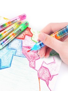 4pcs 20-color Wax Crayons, Random Color Changeable Refillable Crayons ...