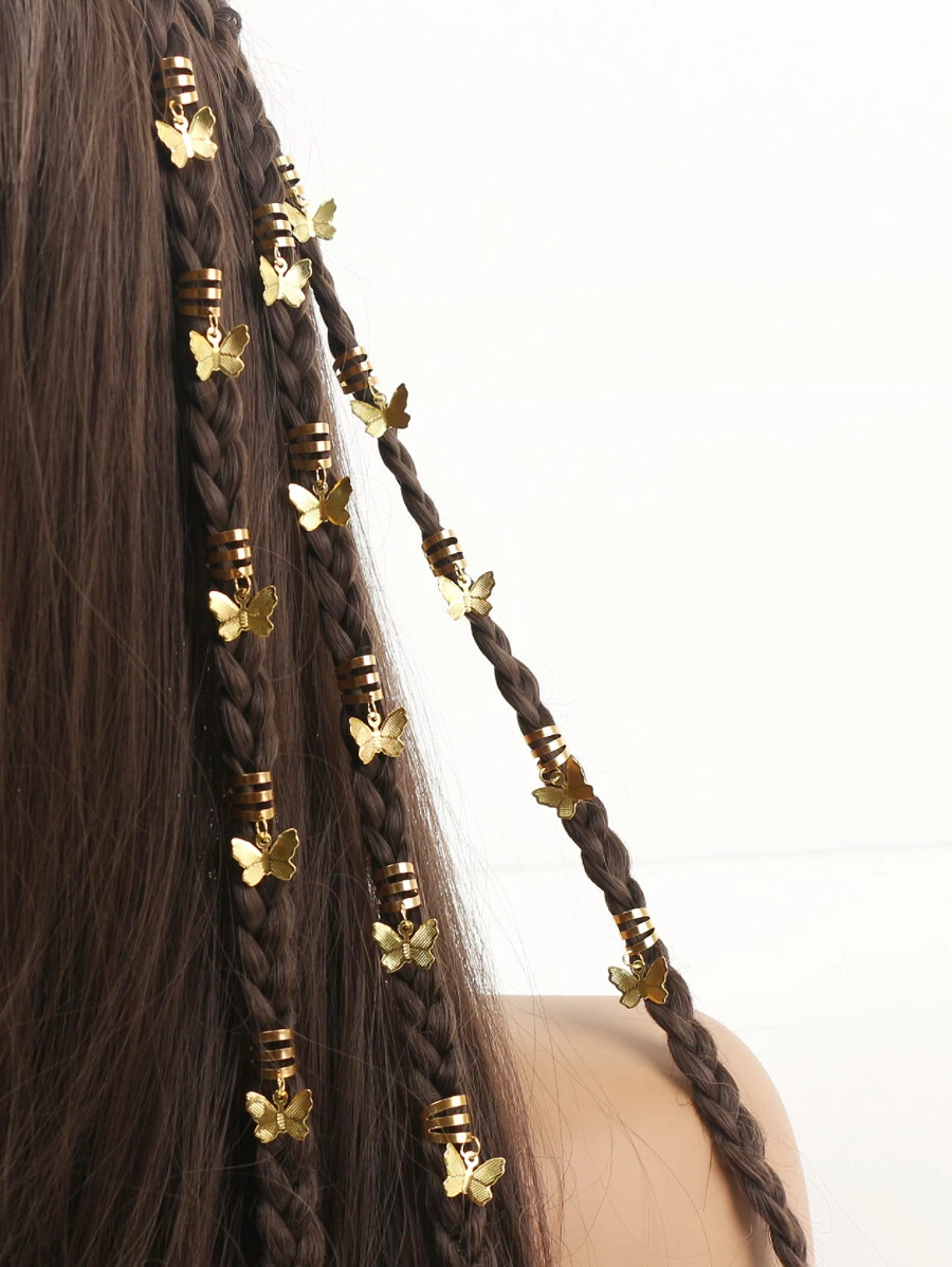 15pcs Silver Butterfly Hair Ties, Women Braids Hair Accessories, Summer ...