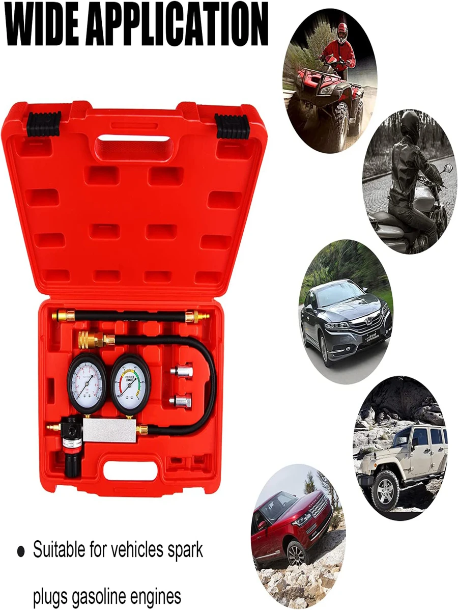 Cylinder Leak Down Tester Engine Compression Diagnosis Tester Kit Dual ...