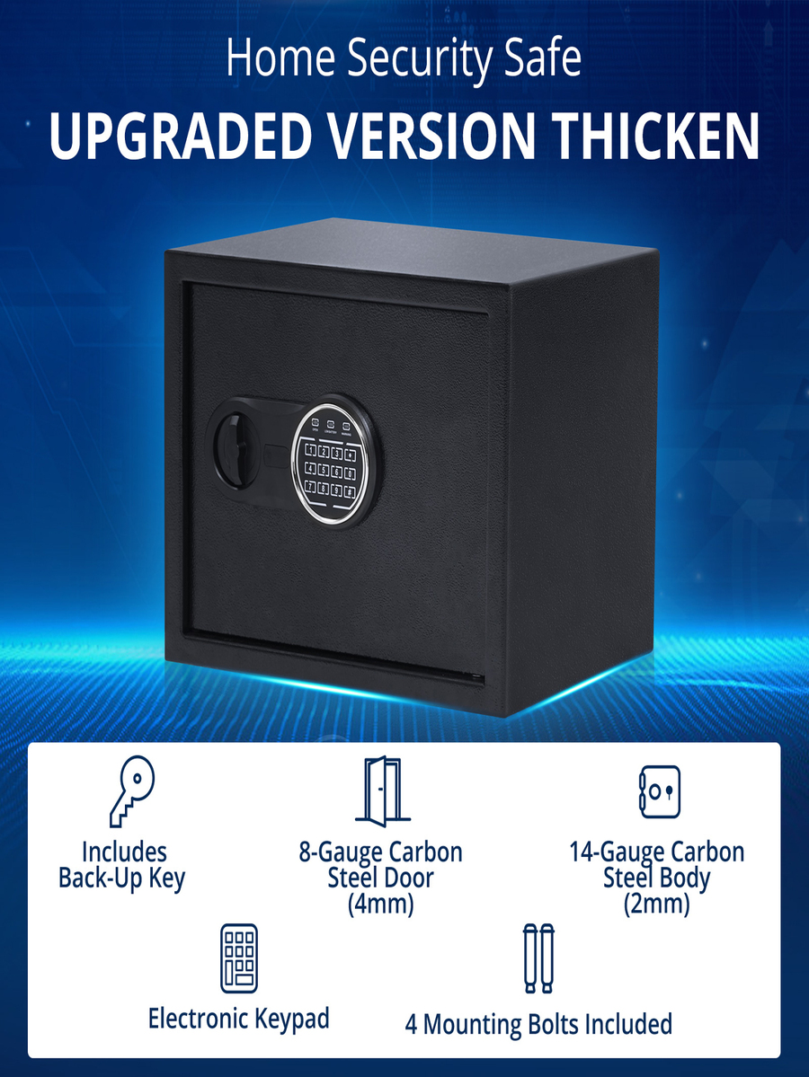 Security Safe with Digital Keypad Lock, Steel Safe with Interior Lining ...