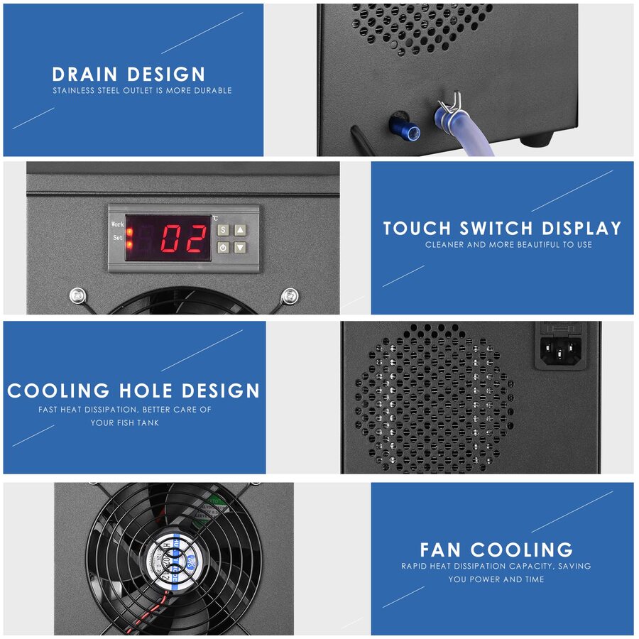 60L Small Fish Tank Cooler Home breeding aquaculture Fish and Shrimp ...