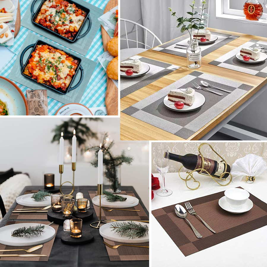 6pcs Waterproof Wipeable Pu Placemats, Perfect For Table Decor And ...