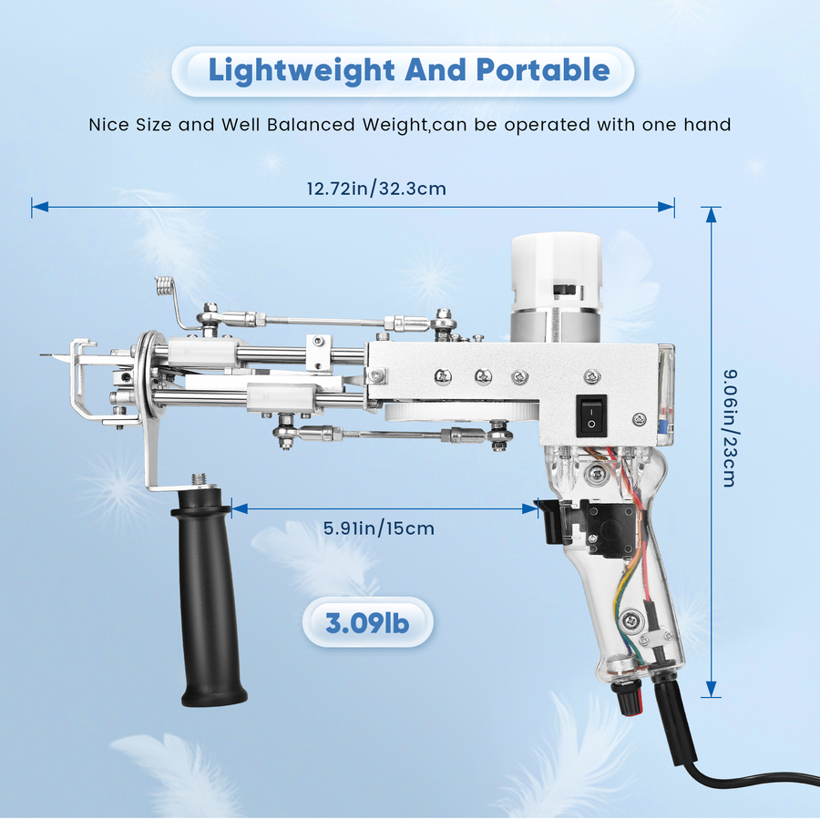 Tufting Gun, 2 in 1 Rug Gun Cut Pile and Loop Pile Rug Tufting Gun Kit ...
