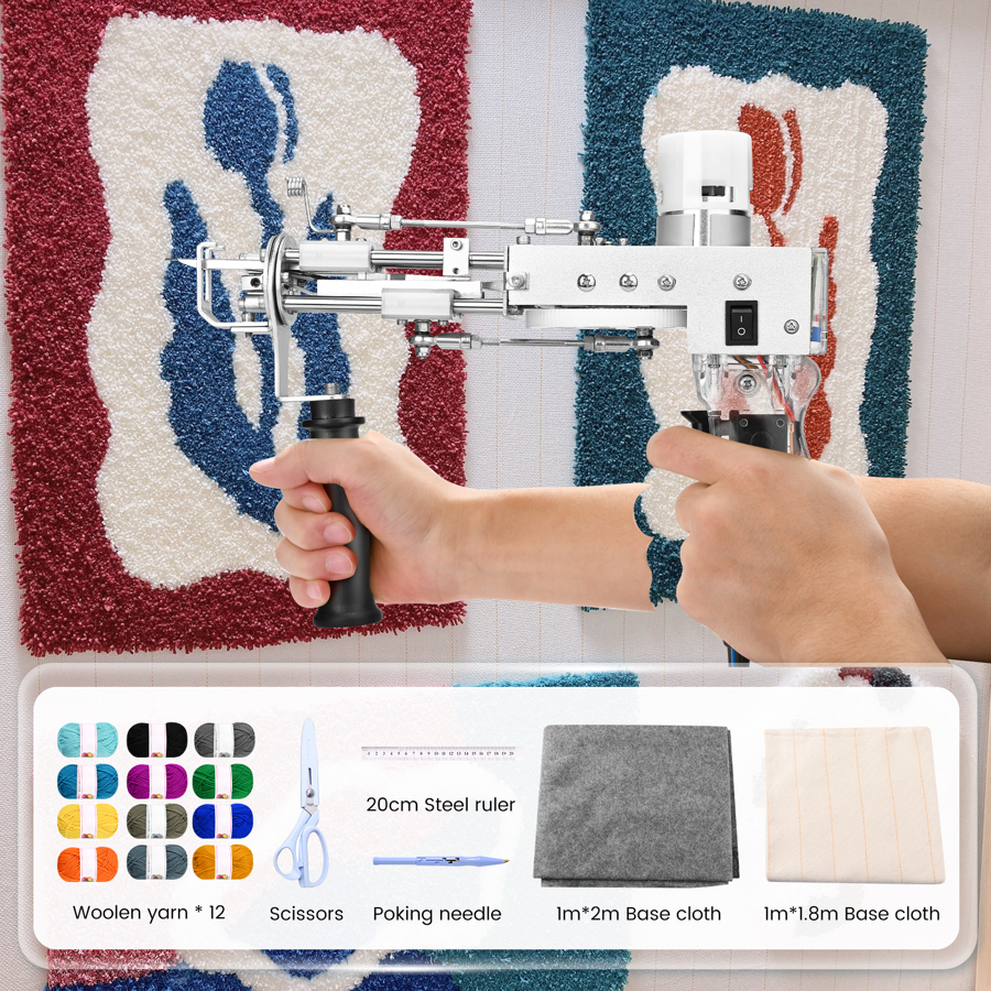 Tufting Gun, 2 in 1 Rug Gun Cut Pile and Loop Pile Rug Tufting Gun Kit ...