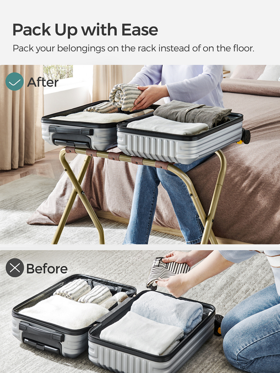 SONGMICS Luggage Rack, Luggage Rack for Guest Room, Suitcase Stand ...