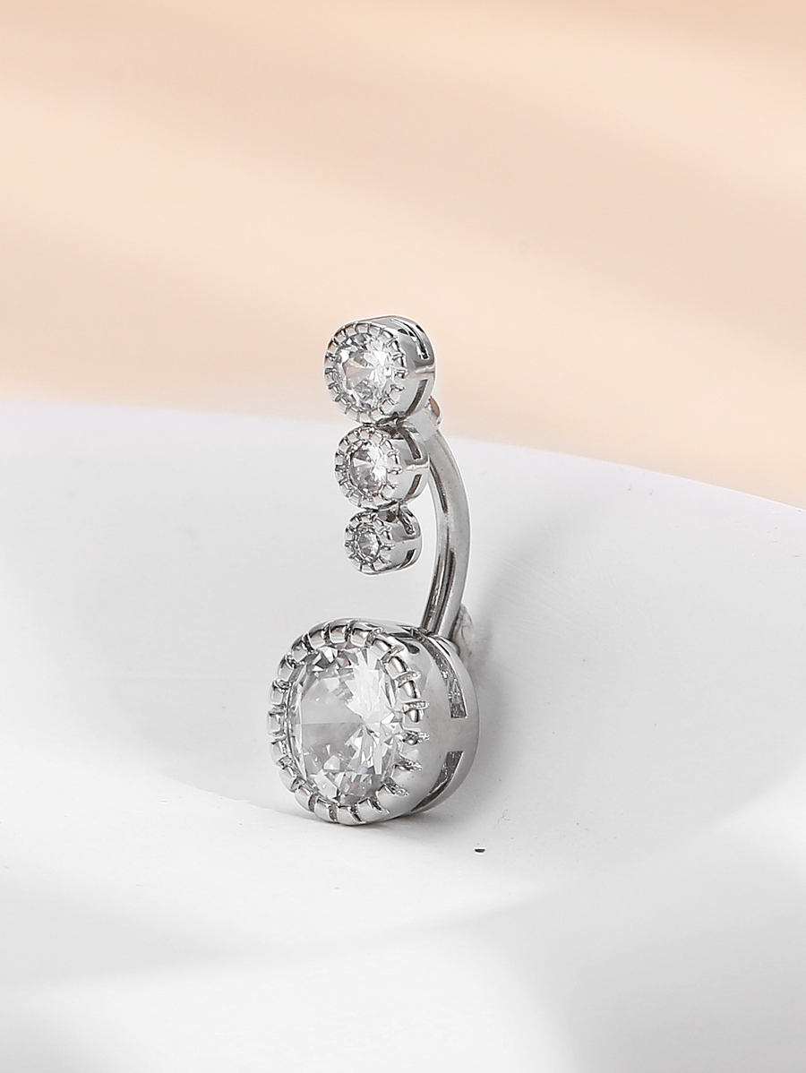 1pc Surgical Steel Belly Button Ring Navel Nombril Piercing CZ Belly Ring Sexy Women Belly ...