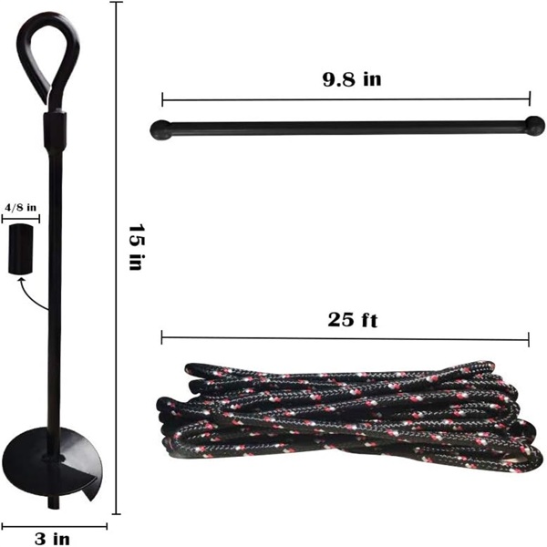 15 inch 4 Pack Ground Anchor Stakes, Dual-Purpose Heavy Duty Metal ...