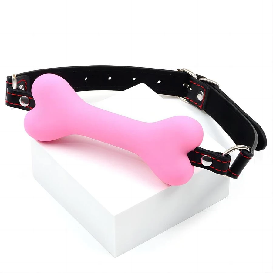 Cute Solid Harness Soft Harness Mouth Silicone Dog Bone Ball Gag Open Mouth Gag Bdsm Bondage ...