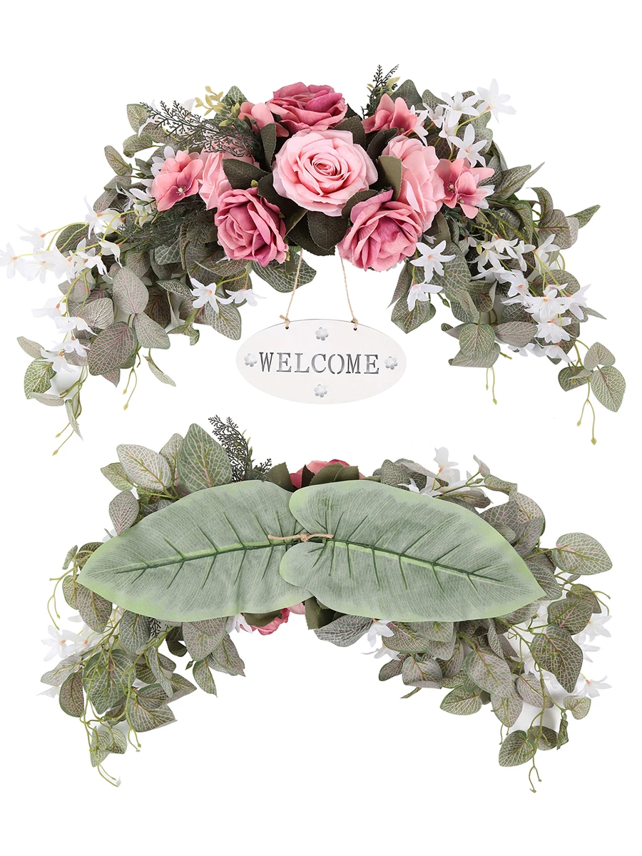 Wedding Arch Flower Swag, Artificial Rose Flower Centerpieces Greenery ...